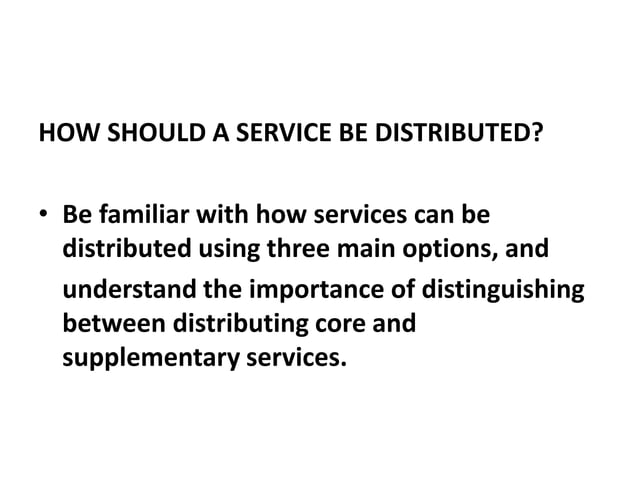 Service distribution flows | PPTX