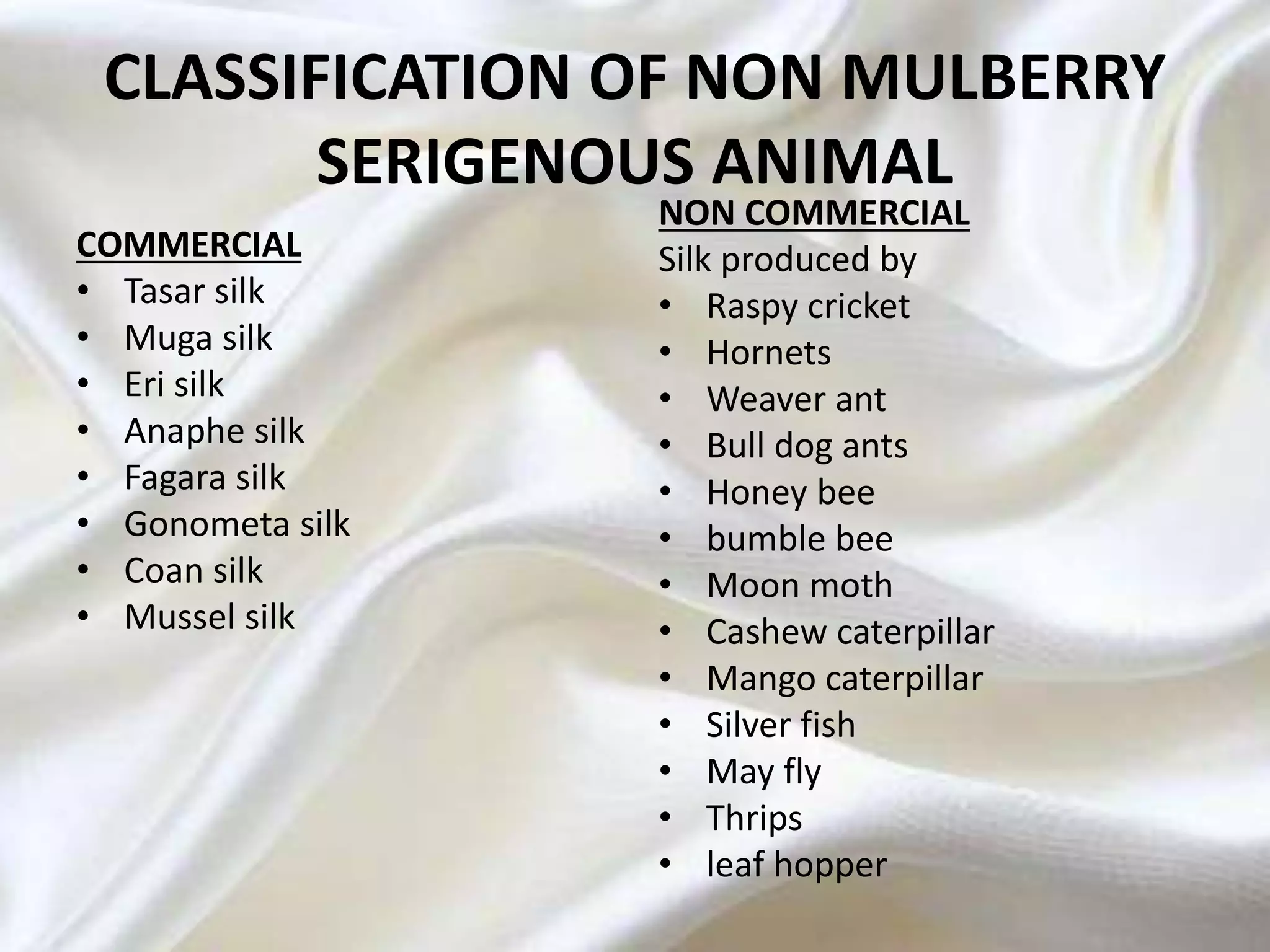 Silk producing insects | PPTX