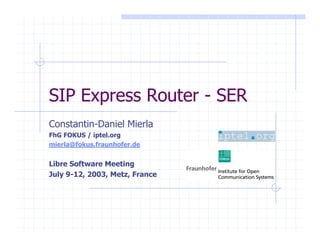 SER - SIP Express Router | PDF