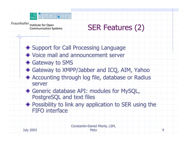 SER - SIP Express Router | PPT