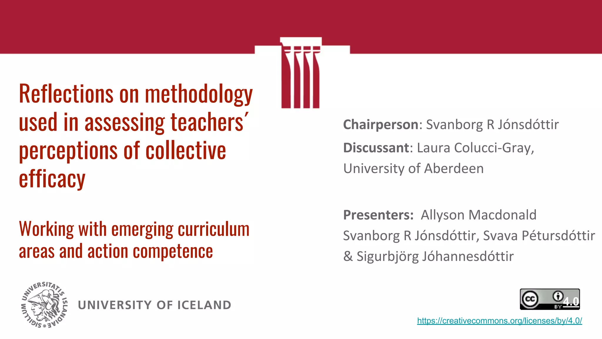 ). Reflections on methodology used in assessing teachers´perceptions of collective efficacy ...