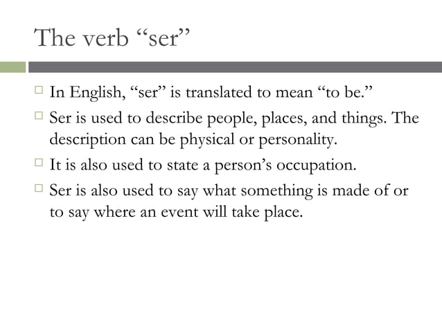 Ser and adjectives | PPT