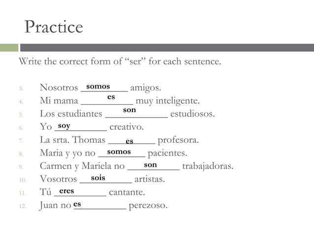 Ser and adjectives | PPT