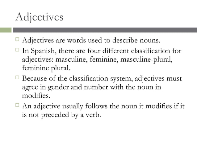 Ser and adjectives | PPT