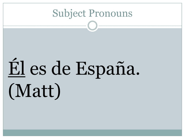 Ser and subject pronouns practice | PPTX