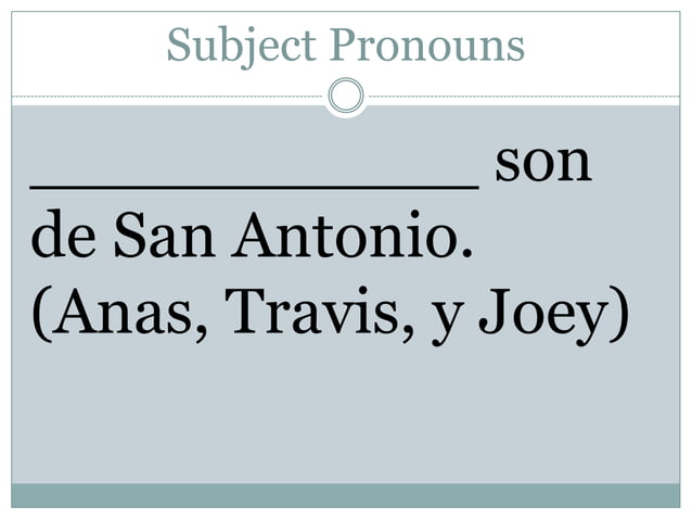 Ser and subject pronouns practice | PPTX