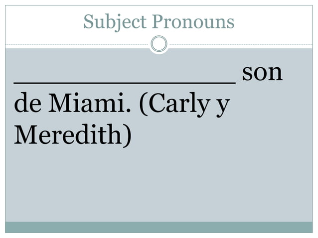 Ser and subject pronouns practice | PPTX