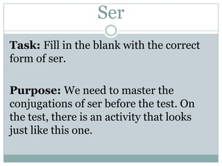 Ser and subject pronouns practice | PPTX