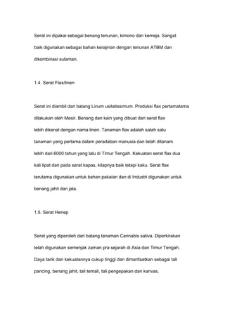 Serat alam dan buatan | DOC
