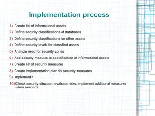 Implementation of security standards and procedures | PPT