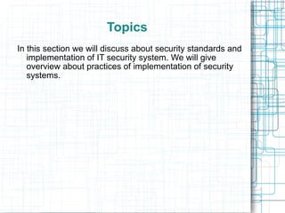 Implementation of security standards and procedures | PPT