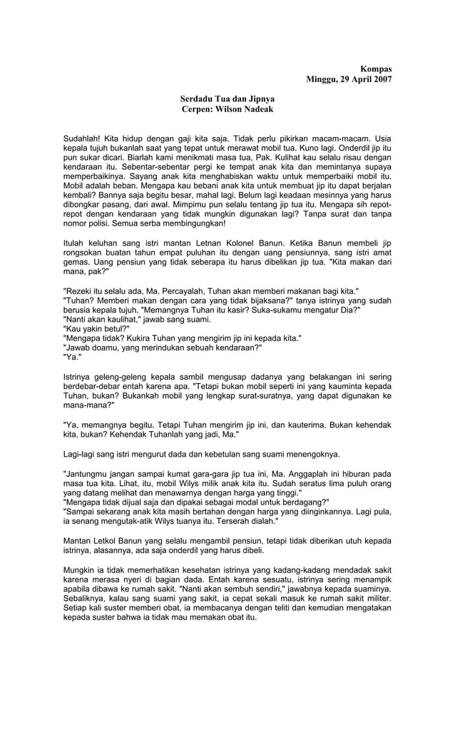 Serdadu tua dan jipnya (wilson nadeak) | DOC