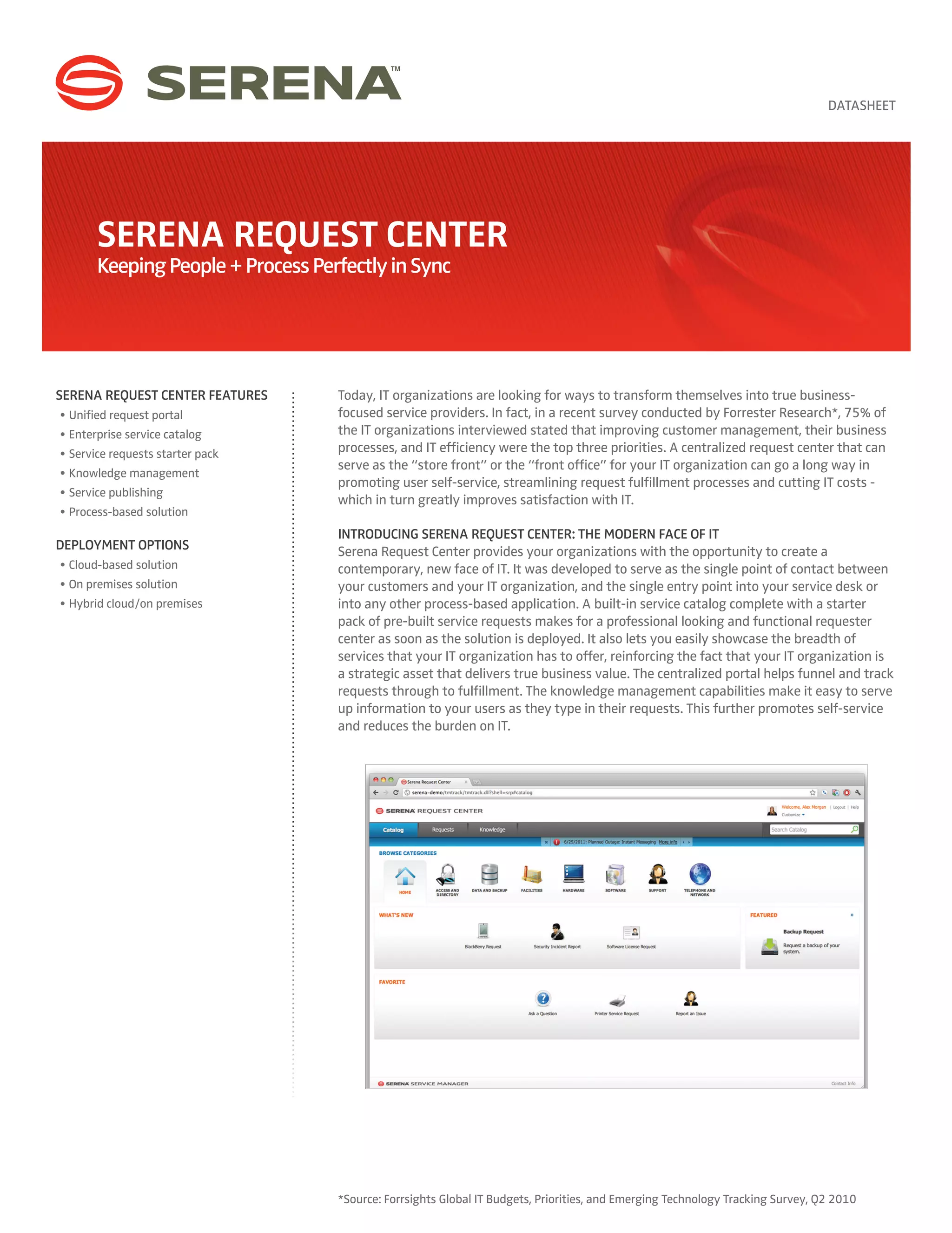 Serena Request Center | PDF