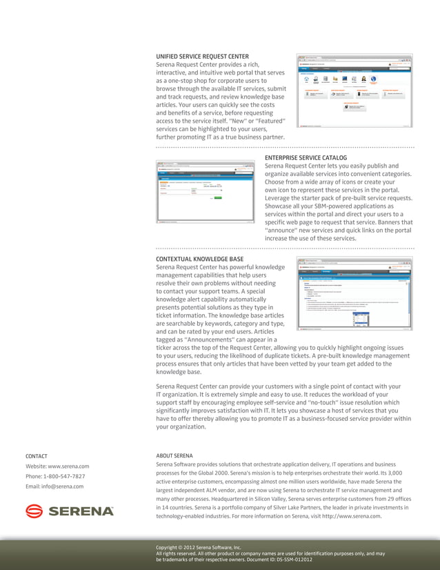 Serena Request Center | PDF