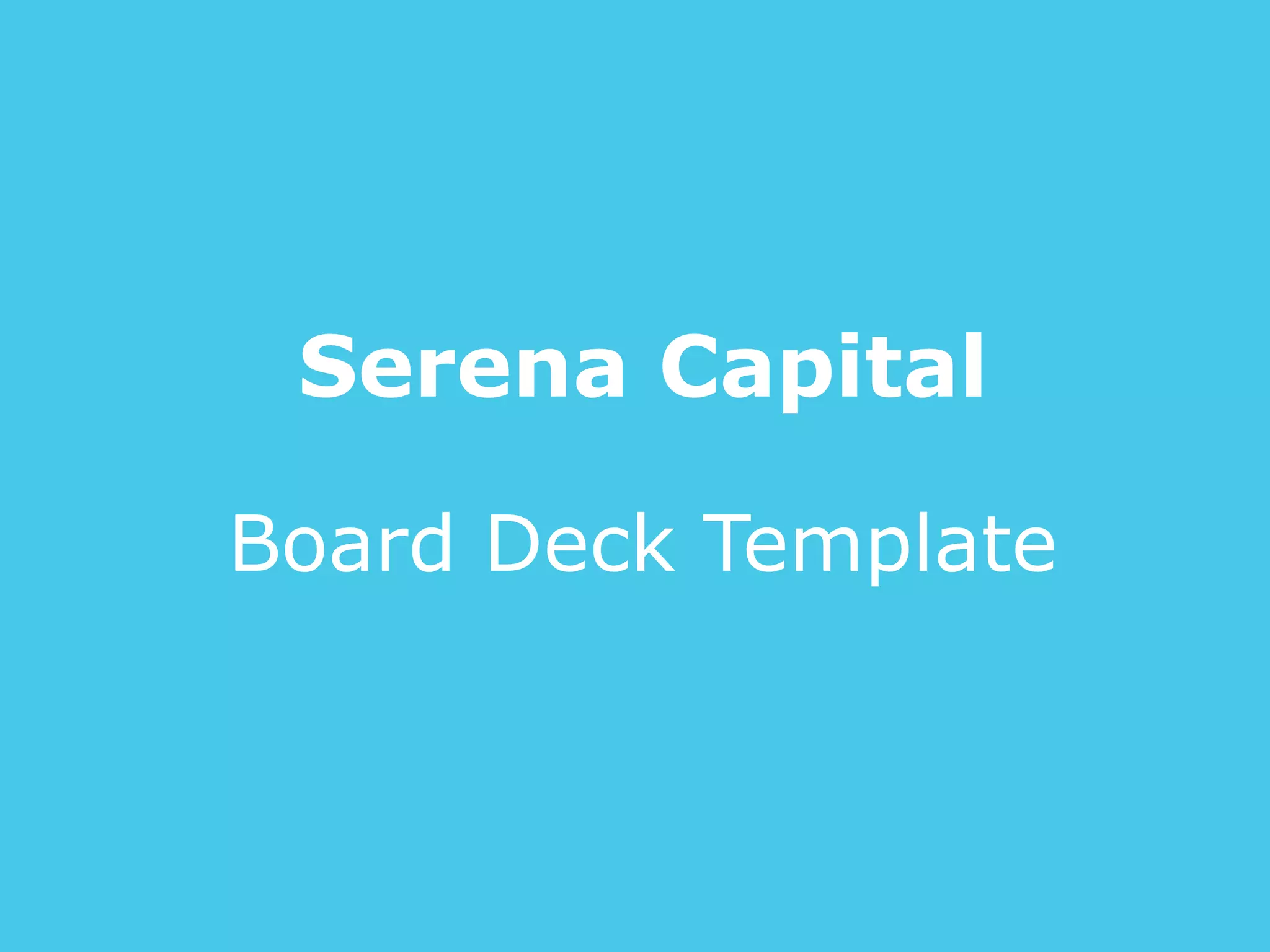 Board Deck Template for SaaS Companies | PDF