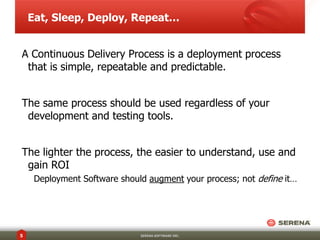 DevOps Drive-In: Automate Database Deployments in Your Continuous Delivery Pipeline with Serena ...