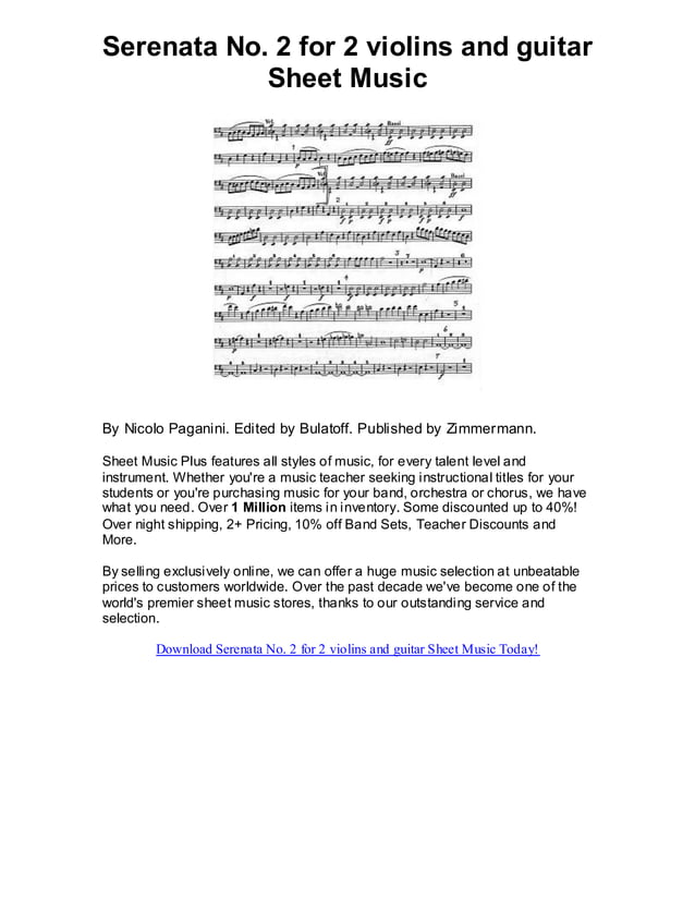 Serenata no. 2 for 2 violins and guitar sheet musi | PDF
