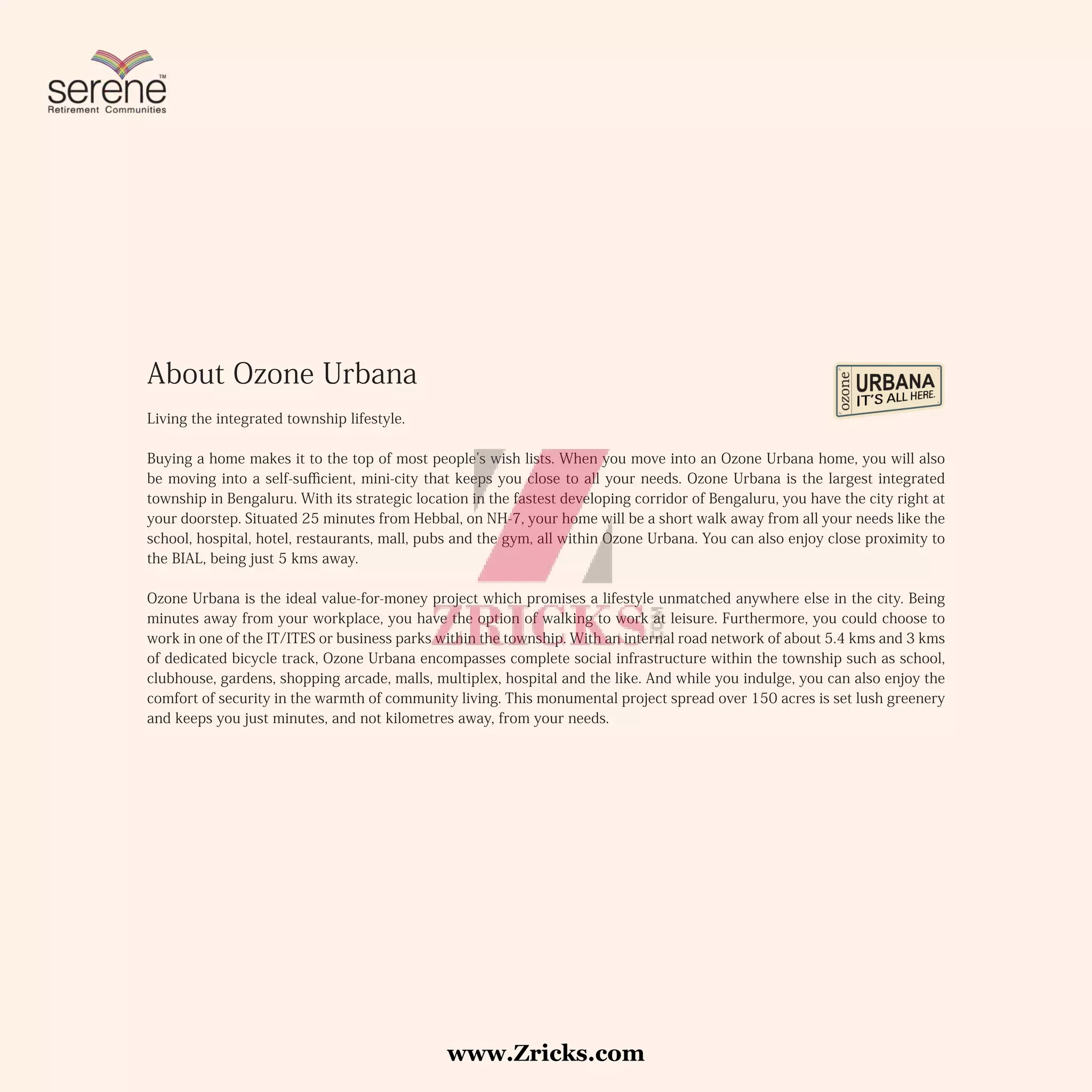 Ozone Urbana Serene Brochure - Zricks.com