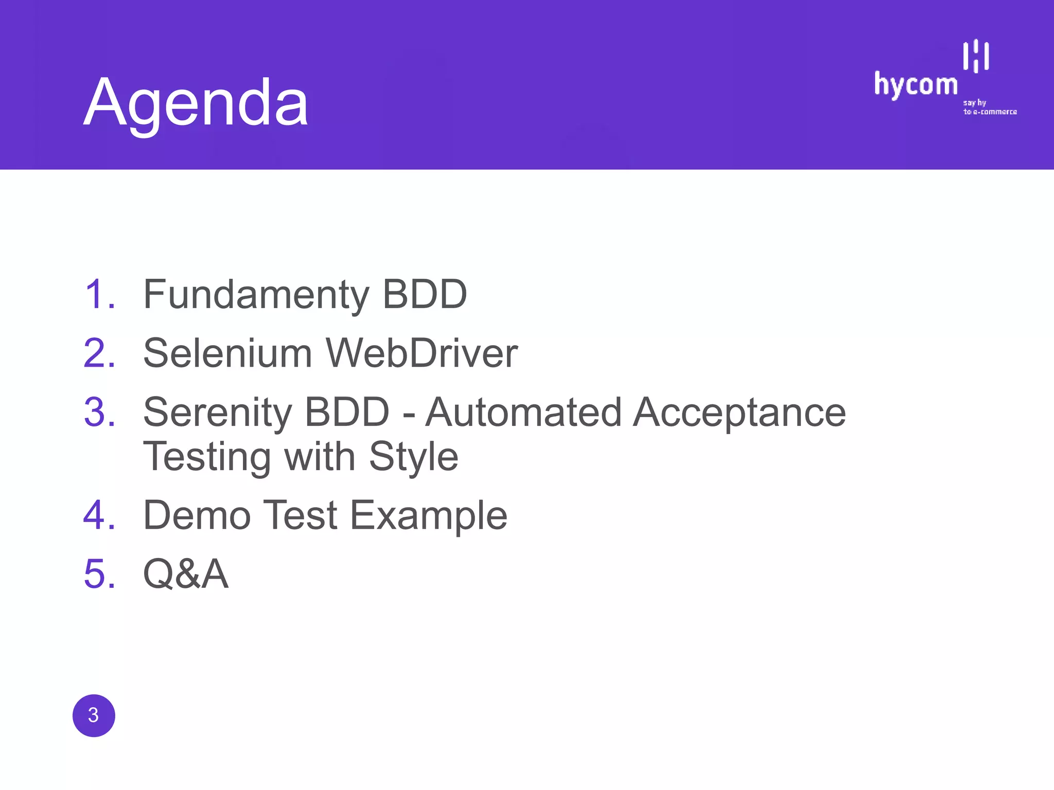 Automated Tests in Agile based on Serenity BDD - Michał Szybalski | PPTX
