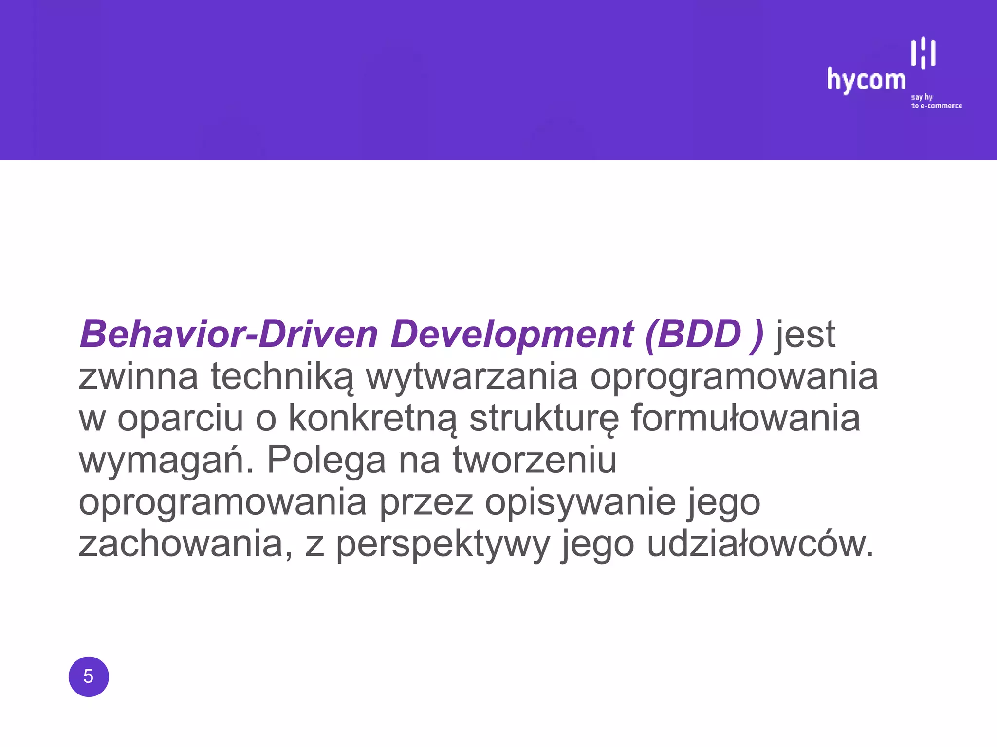 Automated Tests In Agile Based On Serenity Bdd Michał Szybalski Ppt