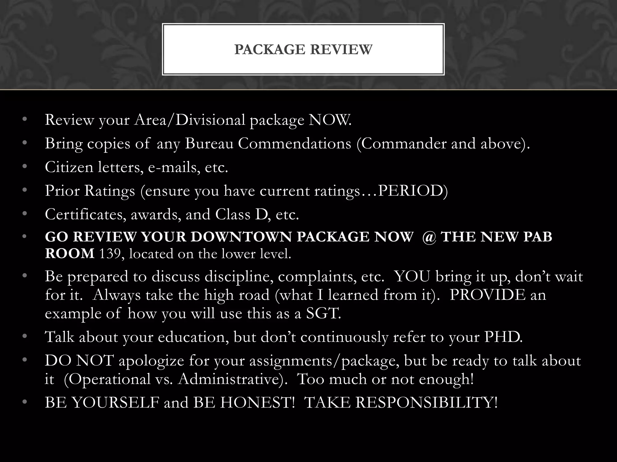 Police Sergeant promotional interview techniques | PPTX