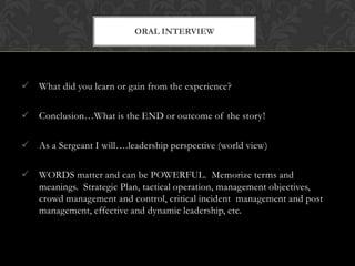 Police Sergeant promotional interview techniques | PPTX | Crime ...
