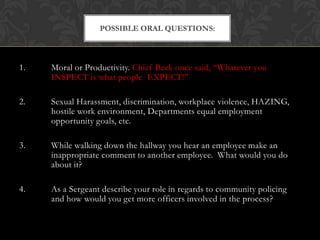 Police Sergeant promotional interview techniques | PPTX | Crime ...