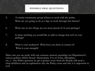 Police Sergeant promotional interview techniques | PPTX | Crime ...