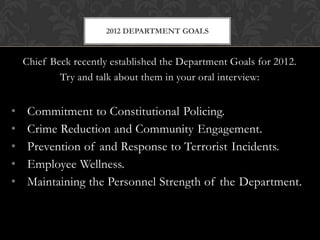 Police Sergeant promotional interview techniques | PPTX | Crime ...