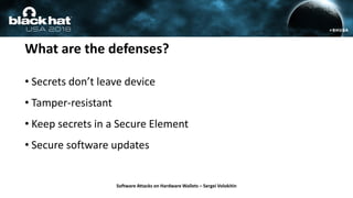 Software Attacks on Hardware Wallets | PDF