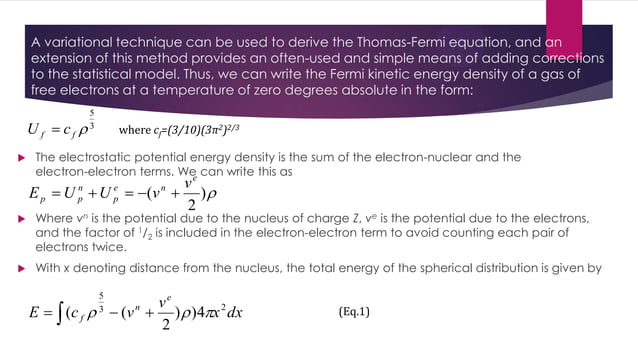 Sergey seriy thomas fermi-dirac theory | PPT