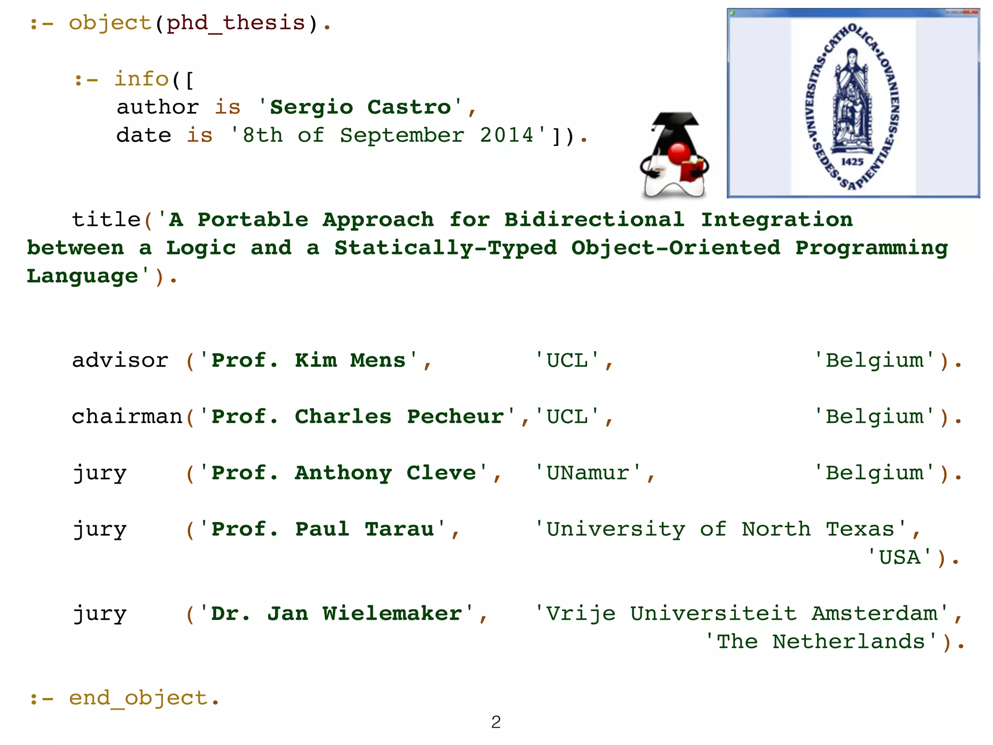 A Portable Approach for Bidirectional Integration between a Logic and a Statically-Typed Object ...