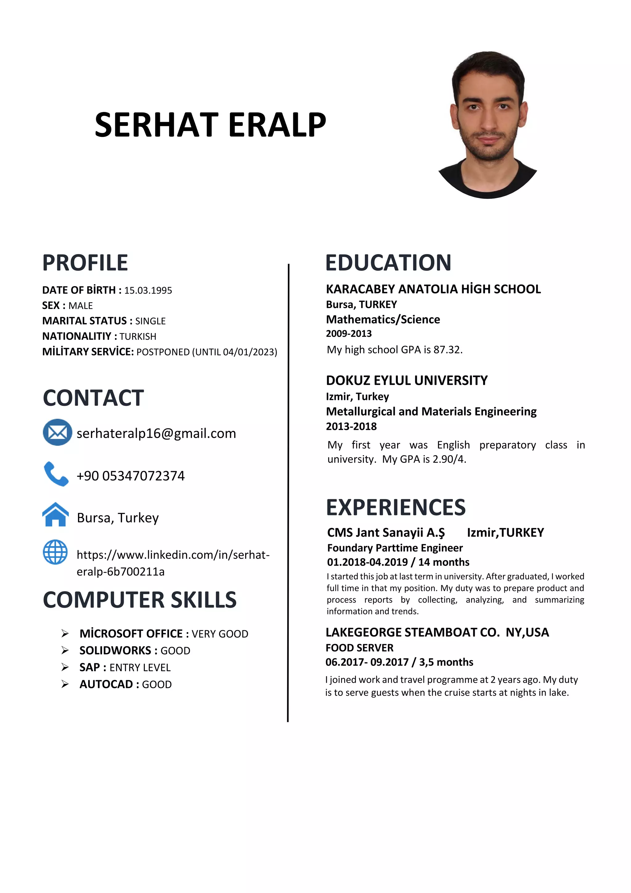 Serhat Eralp Resume | PDF