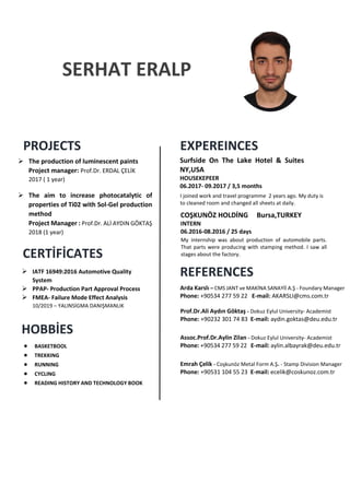 Serhat Eralp Resume | PDF