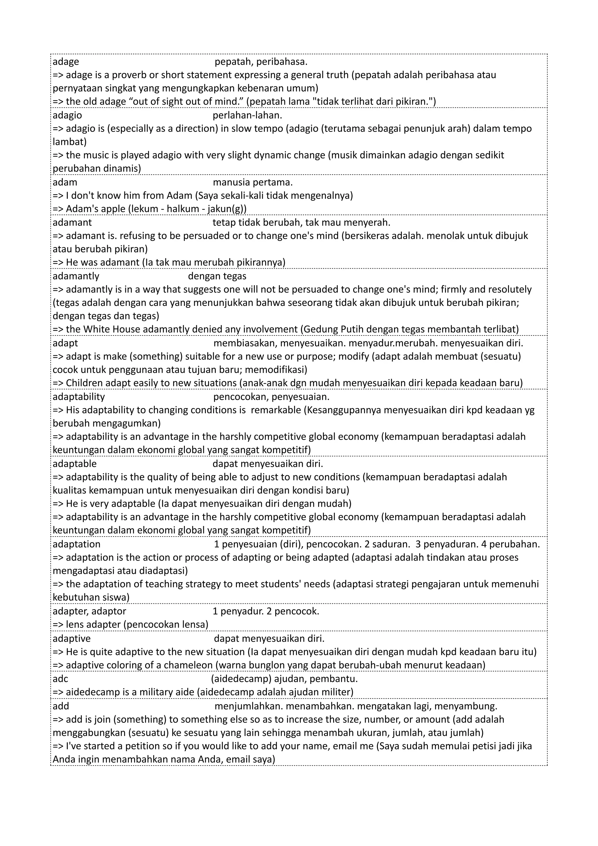 Kamus Bahasa Inggris Terlengkap Di Indonesia | PDF