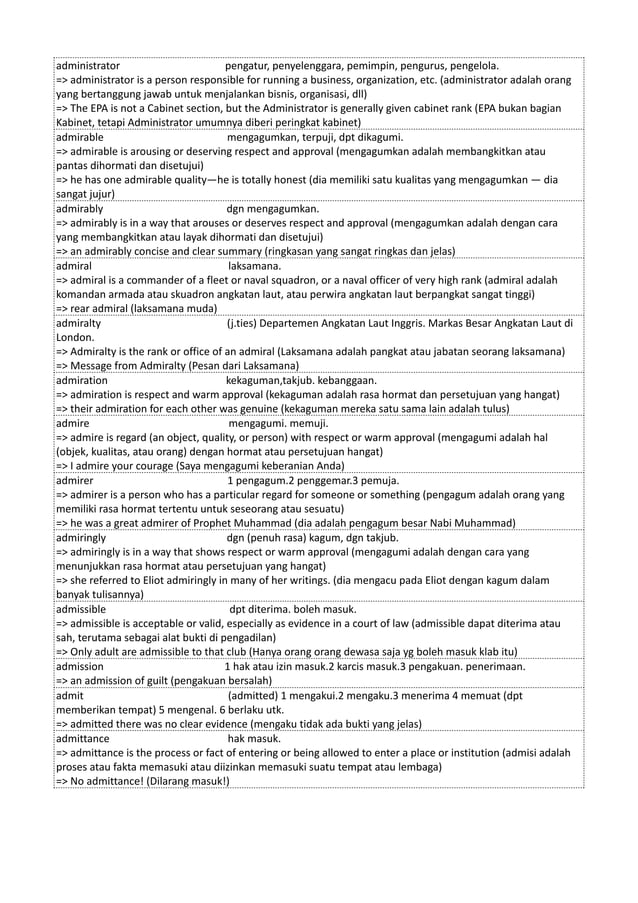 Kamus Bahasa Inggris Terlengkap Di Indonesia | PDF