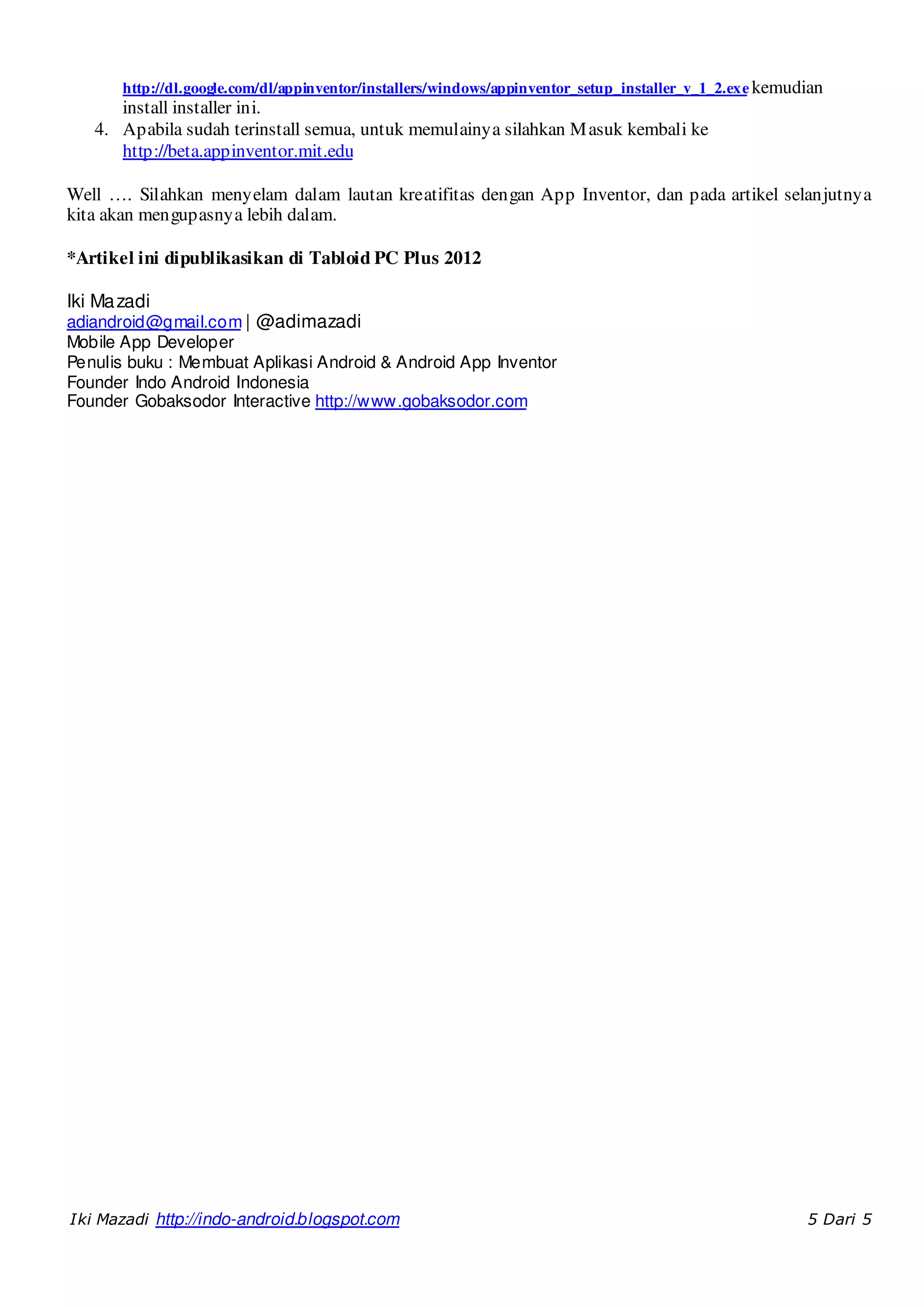 Seri 2 mengenal app inventor lebih dalam 2012 | PDF