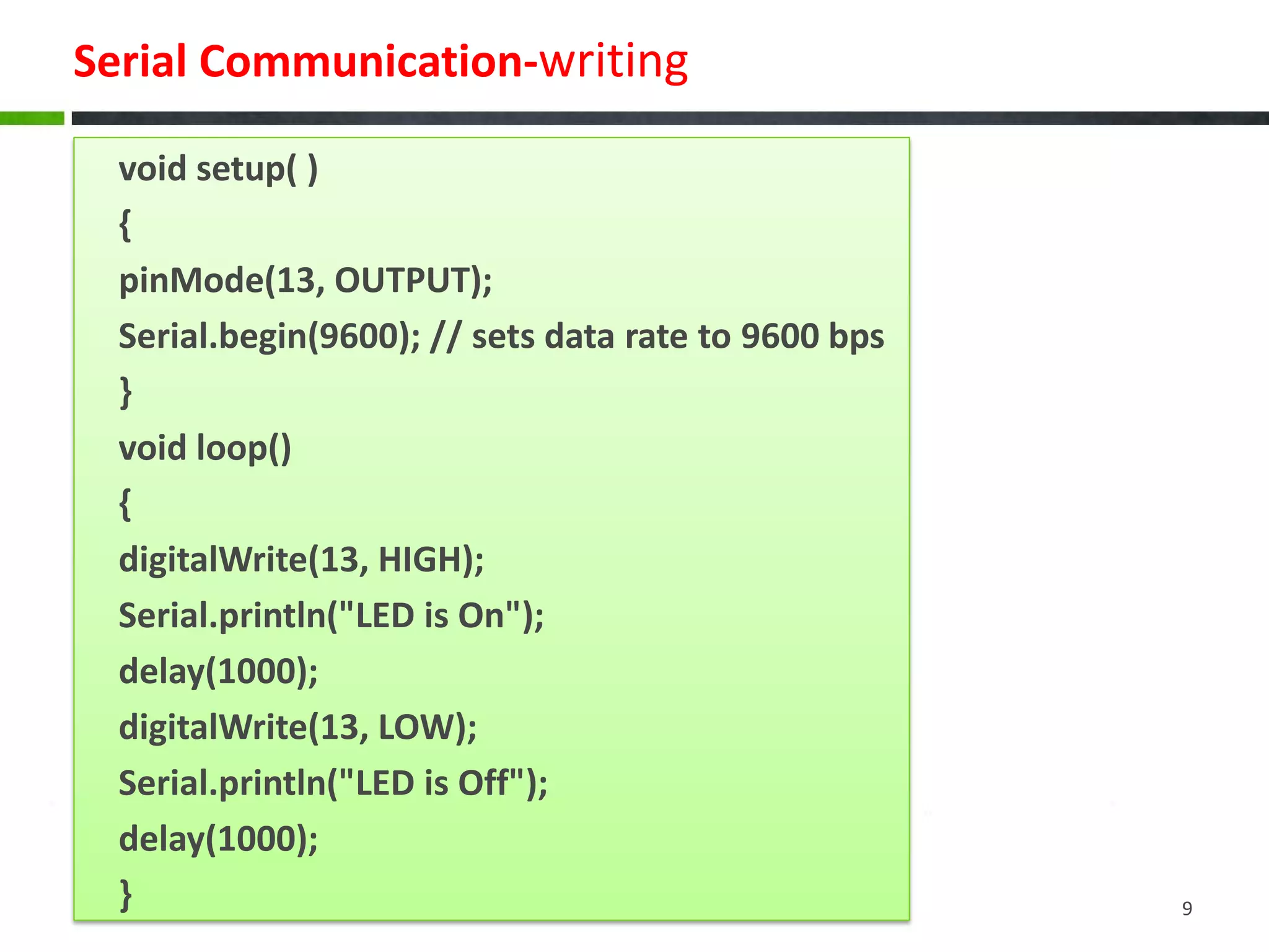 Arduino Serial Communication Ppt
