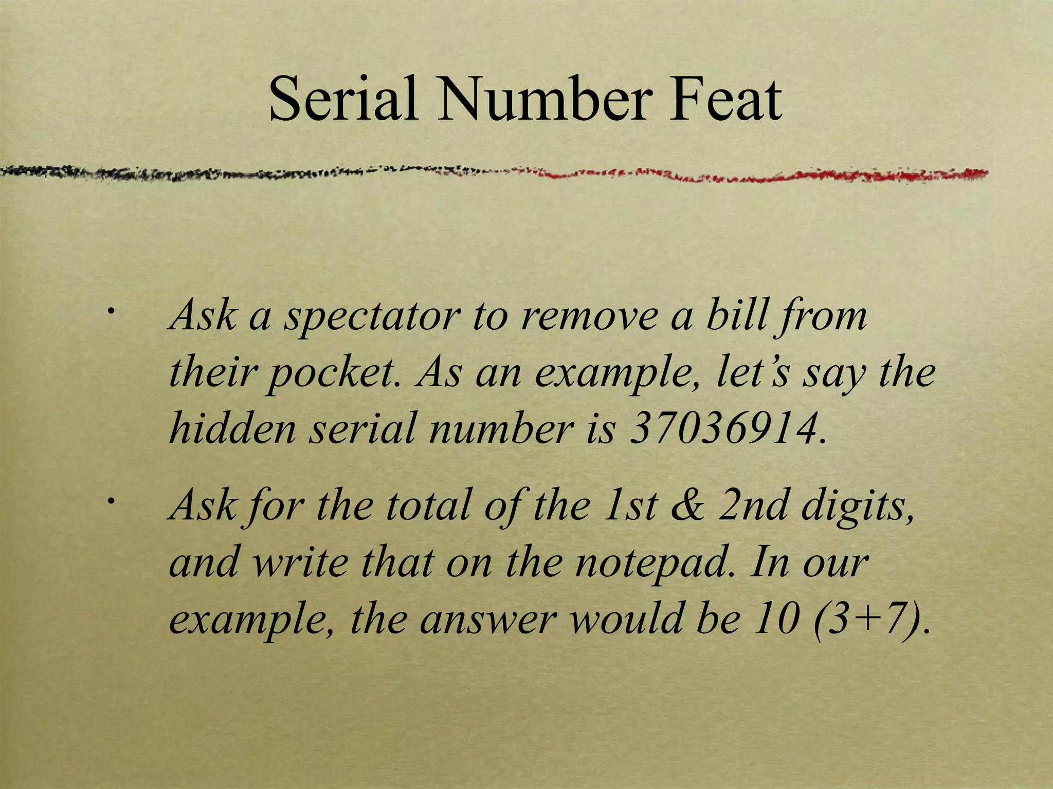 Serial Number Feat | PPT