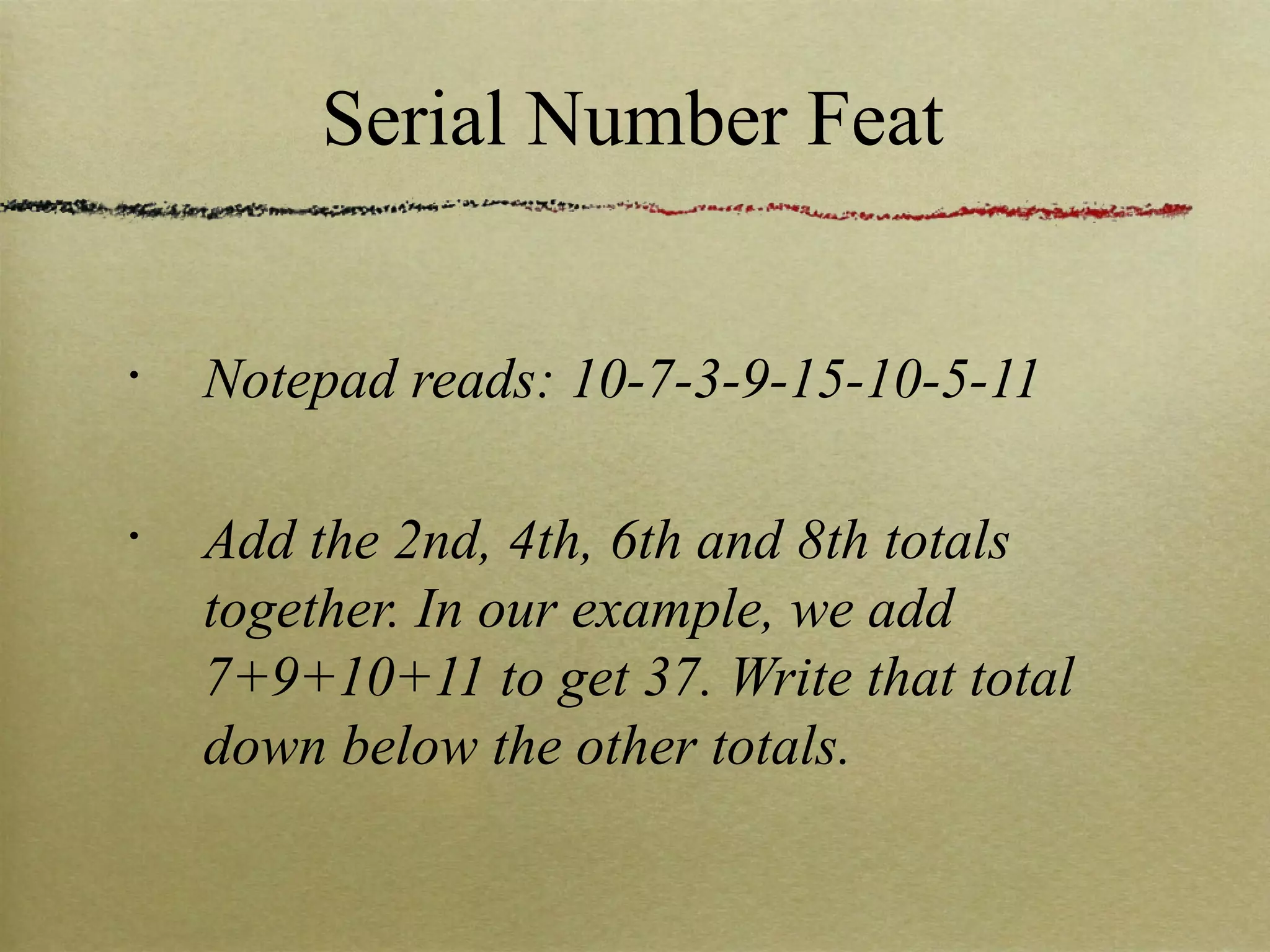 Serial Number Feat | PPT
