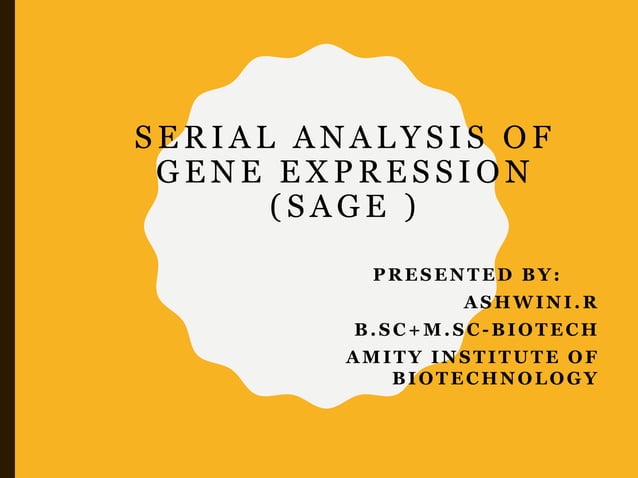 Serial analysis of gene expression | PPTX | Programming Languages | Computing