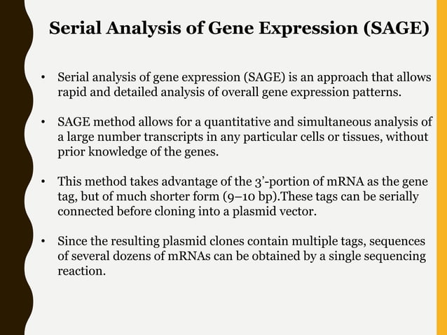 Serial analysis of gene expression | PPTX | Programming Languages | Computing