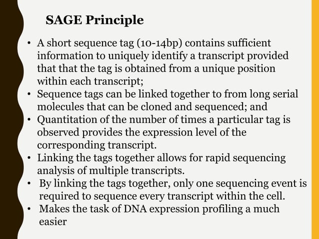 Serial analysis of gene expression | PPTX | Programming Languages | Computing