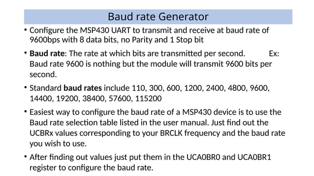 Serial Communication Protocol Of Msp430 Pptx