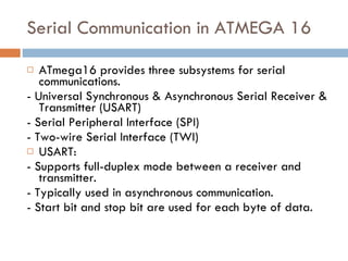 Serial Communication In Atmega 16 | PPT