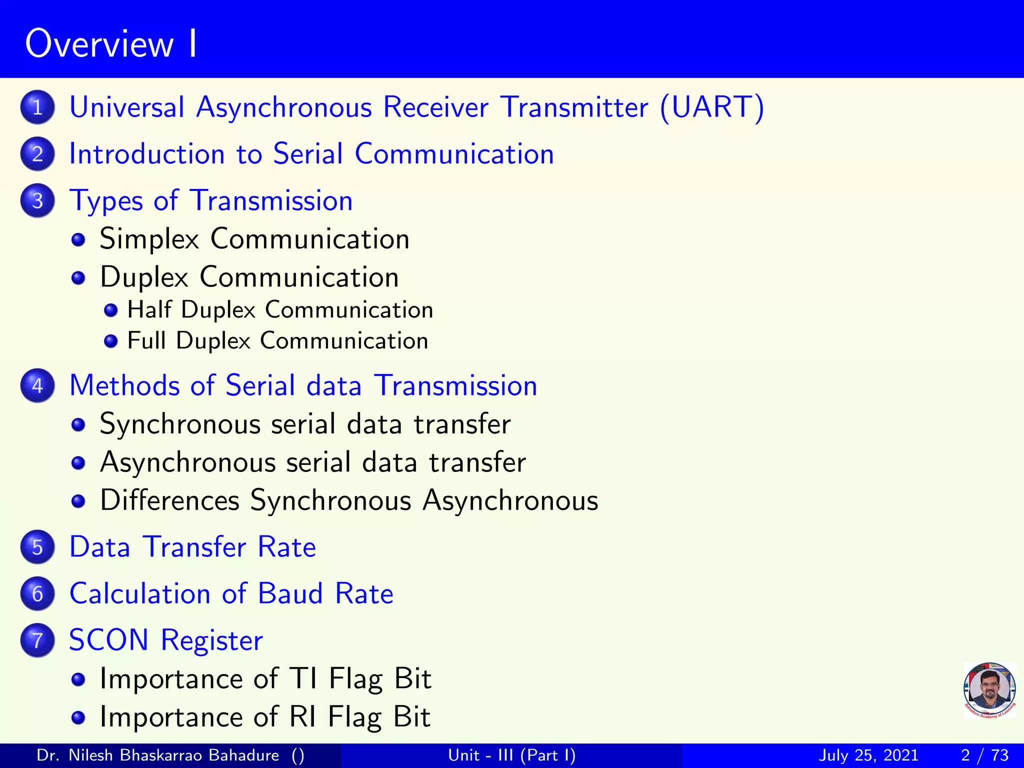 Serial communication of microcontroller 8051 | PDF