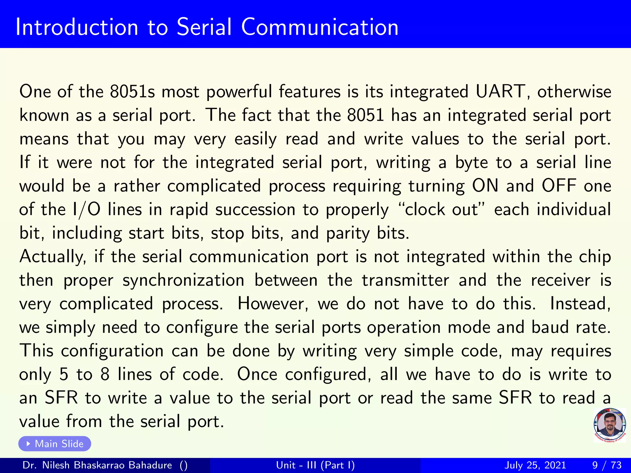 Serial communication of microcontroller 8051 | PDF