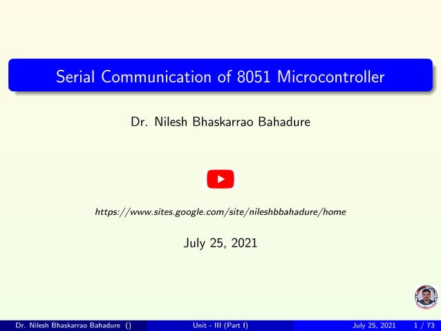Serial communication of microcontroller 8051 | PDF