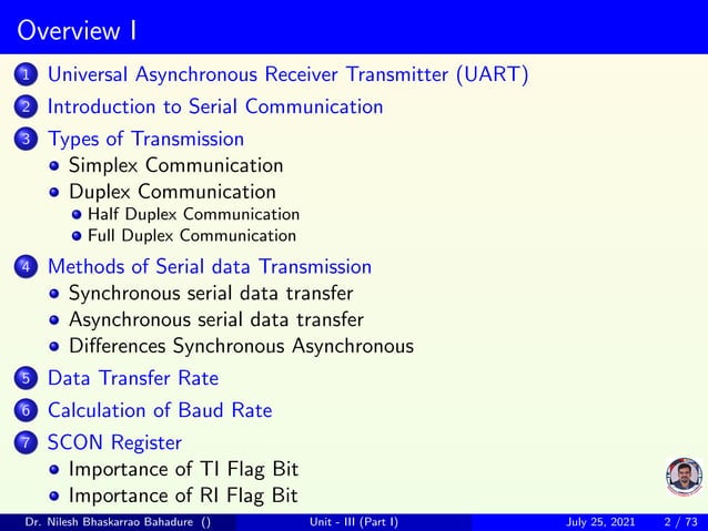 Serial communication of microcontroller 8051 | PDF