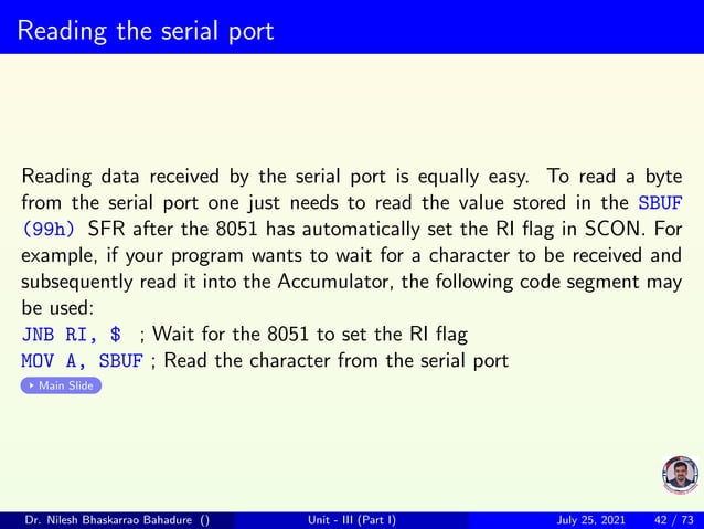 Serial communication of microcontroller 8051 | PDF